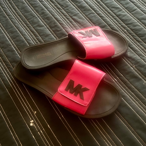 Michael Kors | Shoes | Michael Kors Hot Pink Slides | Poshmark
